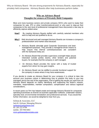 Why an advisory board | DOC