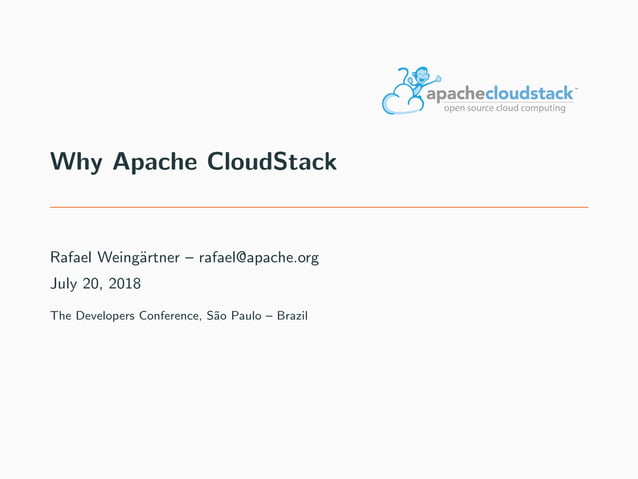 TDC2018SP | Trilha Cloud - Why Apache CloudStack | PPT