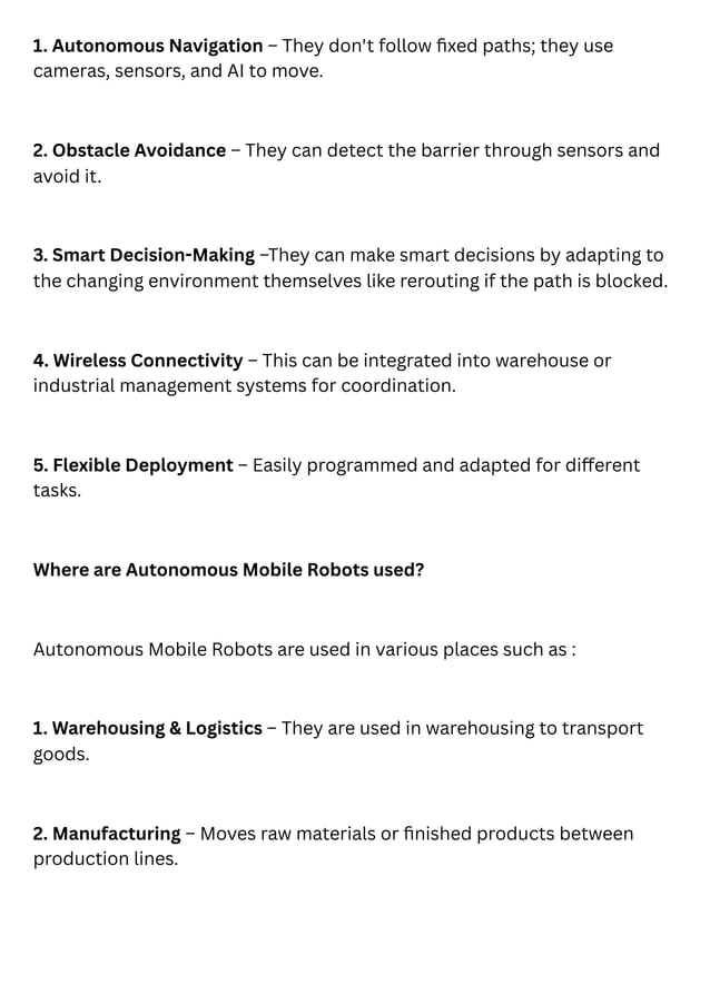 Why are Autonomous Mobile Robots efficient for both small and large enterprises | PDF