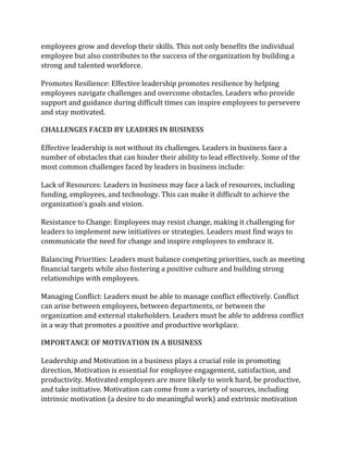 Leadership and Motivation in a business: Why it is Proven Necessary ...