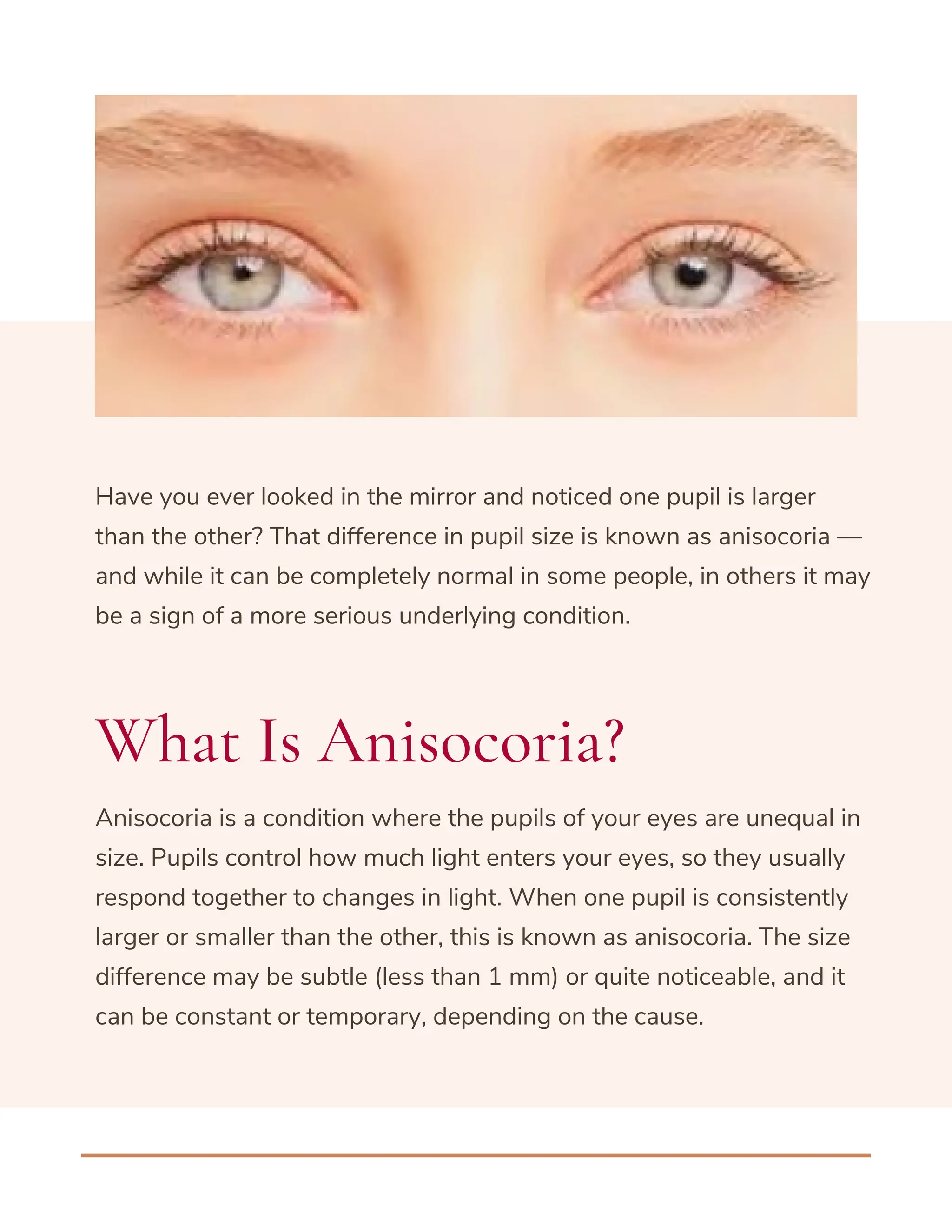 Why Are My Pupils Different Sizes Causes of Anisocoria You Should Know ...
