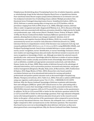 Why Are Nurses Confused from Baker Summary DQ.pdf | Sleep Disorders | Diseases and Conditions