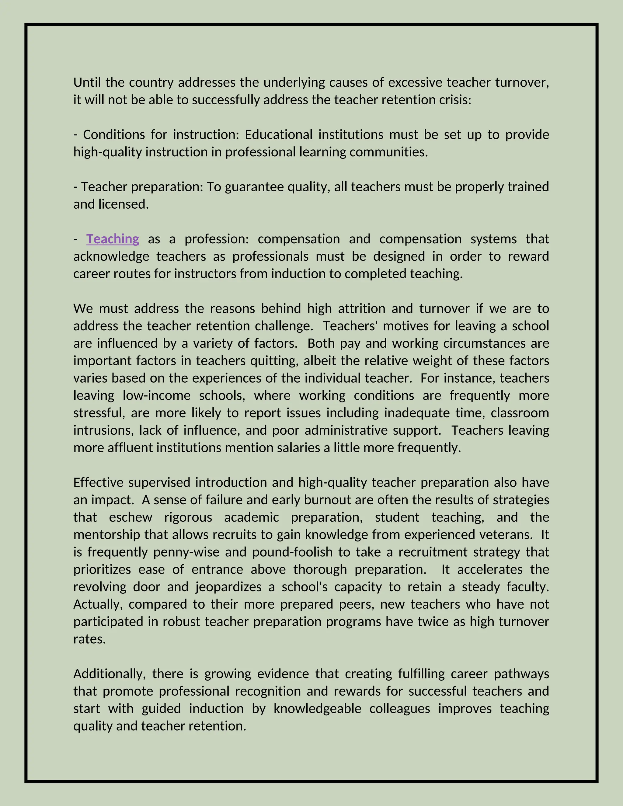 Why Are Teachers Leaving Our Classrooms? | PDF