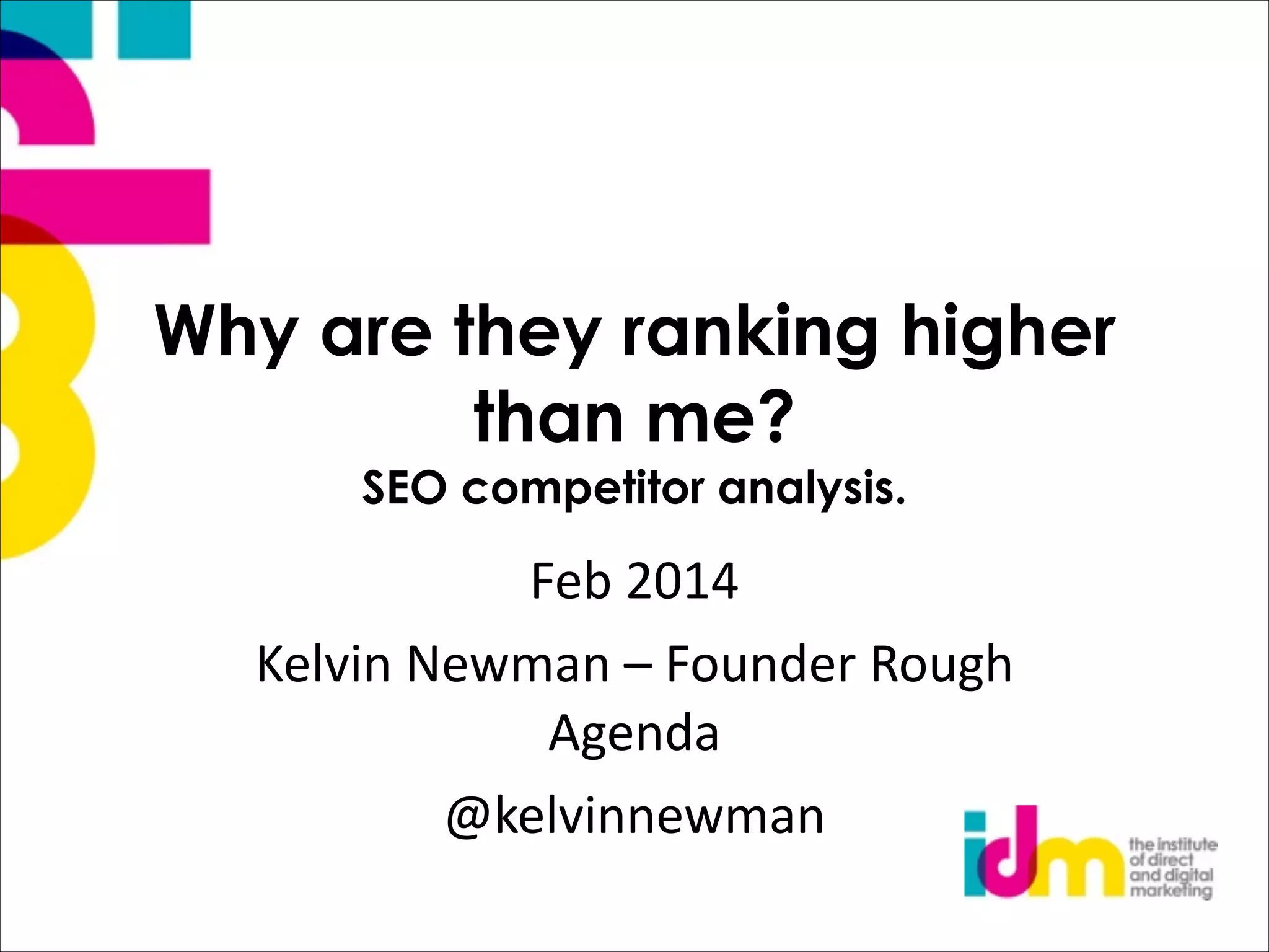 Why are they ranking higher than me? by @kelvinnewman #tfma2014 with ...