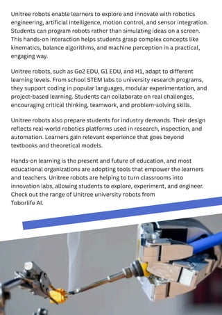 Why Are Unitree Educational Robots the Future of Hands-on Learning? | PDF