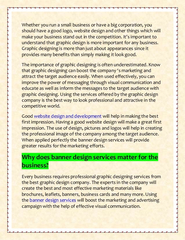 Why banner design services are important for every business