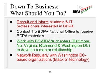 Use BDPA to Advance Your Career | PPT