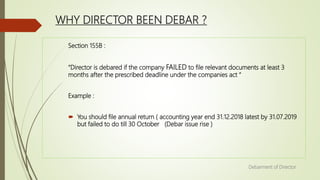 Debarment of Director | PPT