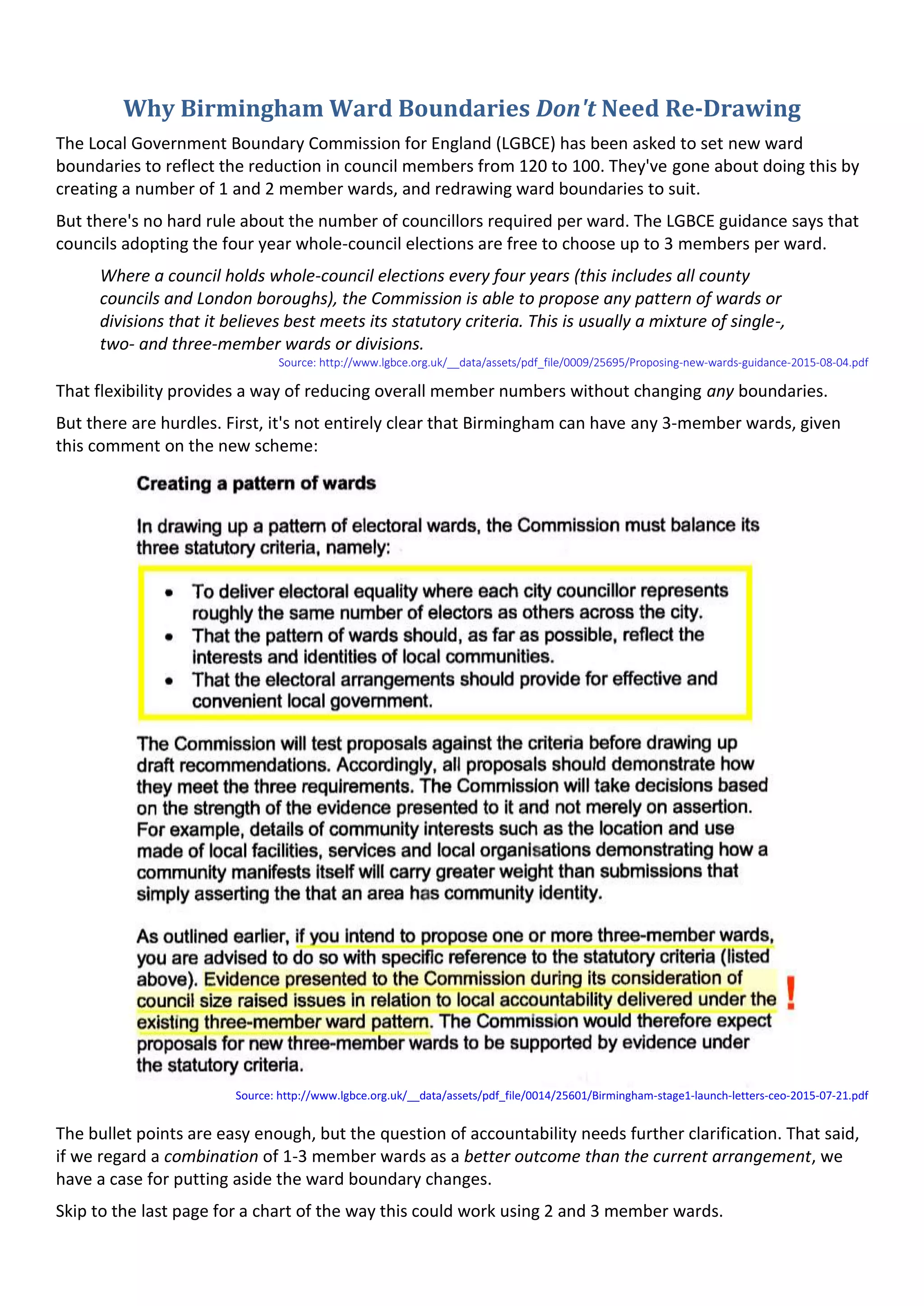 Why Birmingham Ward Boundaries Don't Need Re-drawing | PDF