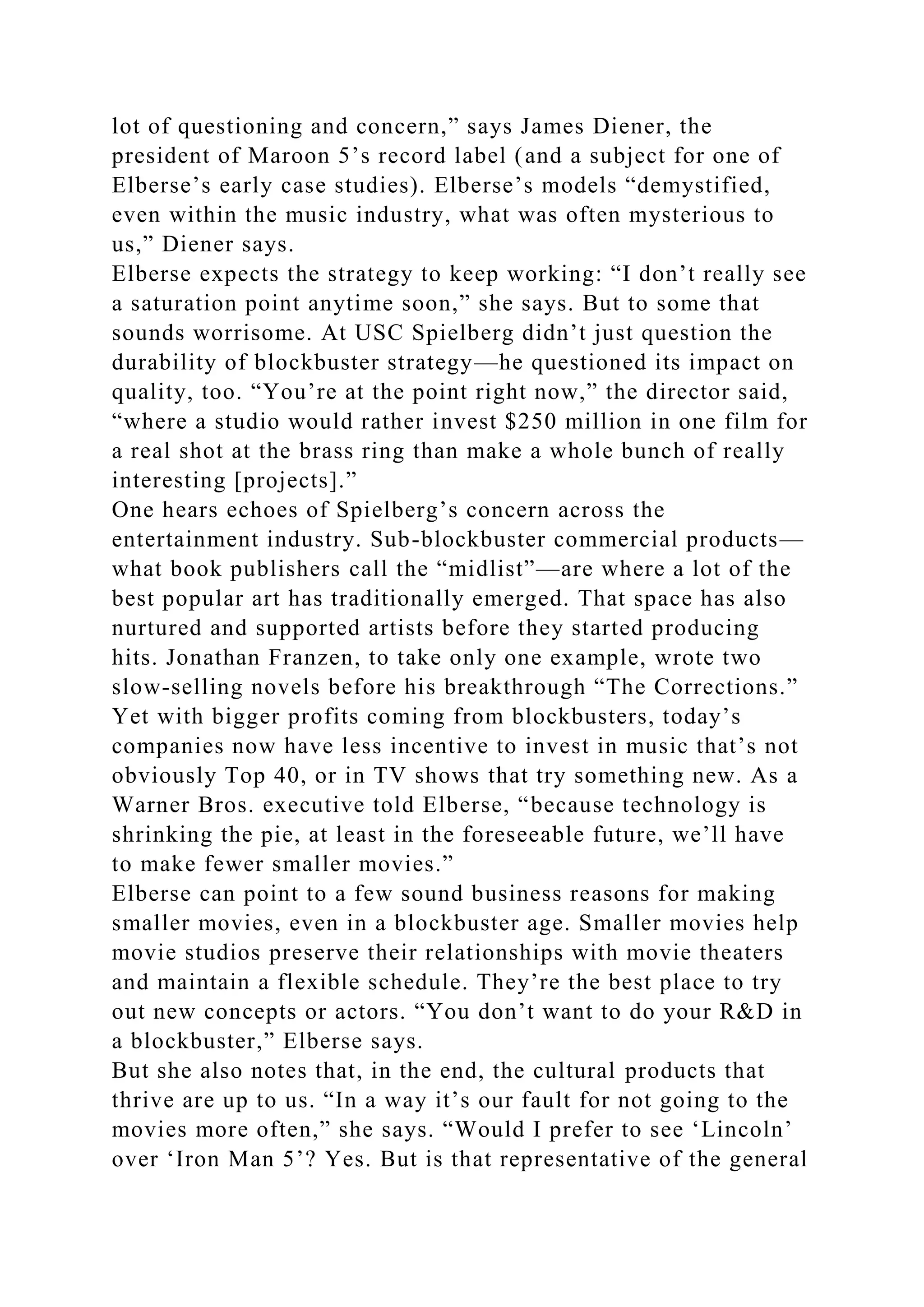 Why blockbusters are taking over the artsHarvard’s Anita Elberse.docx