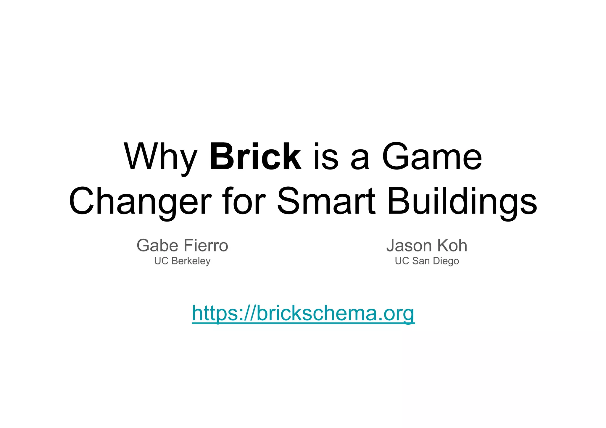 Why the Brick Schema is a Game Changer for Smart Buildings? | PDF