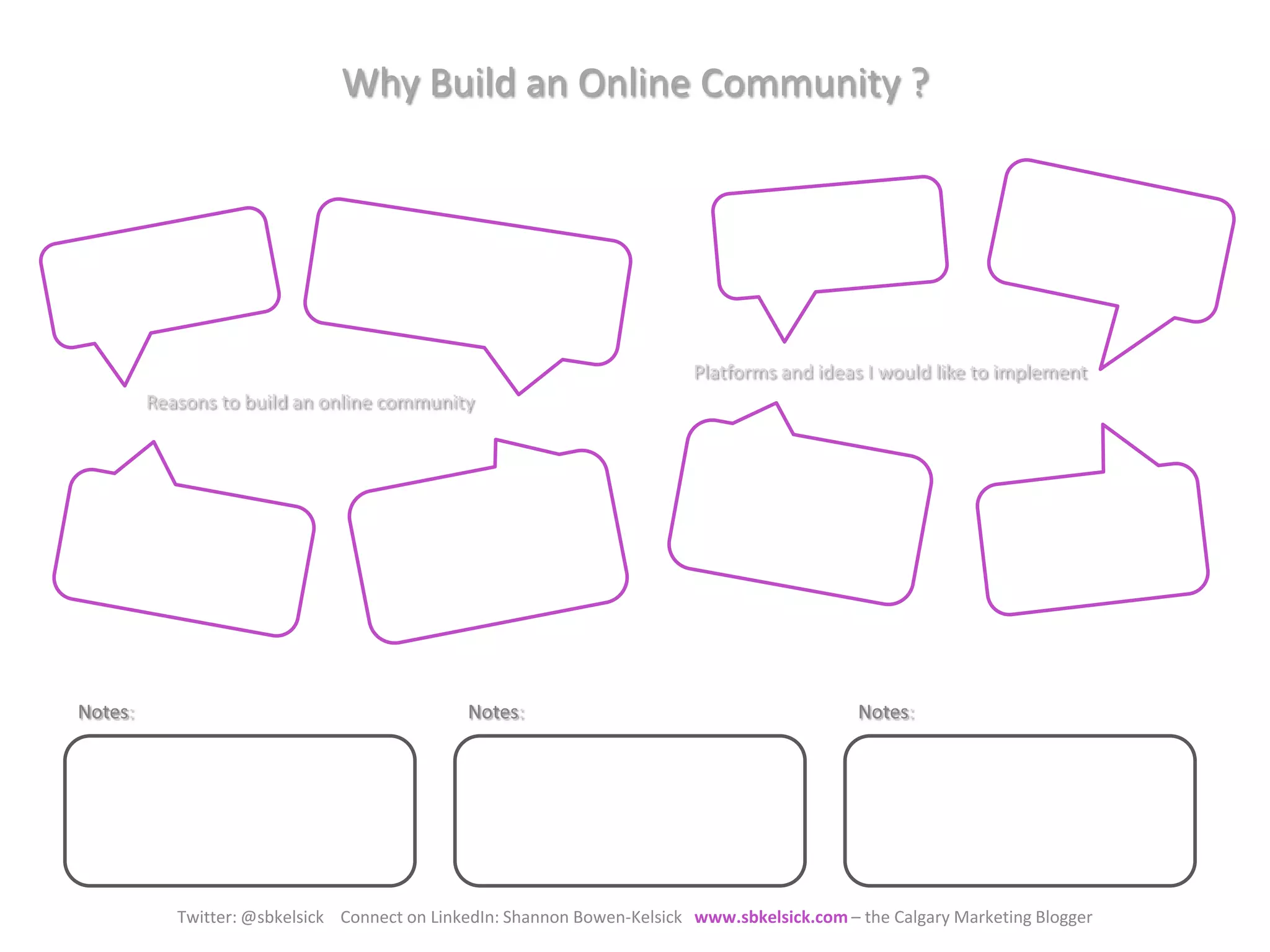Why Build an Online Community Worksheet - sbk MARKETING | PPT