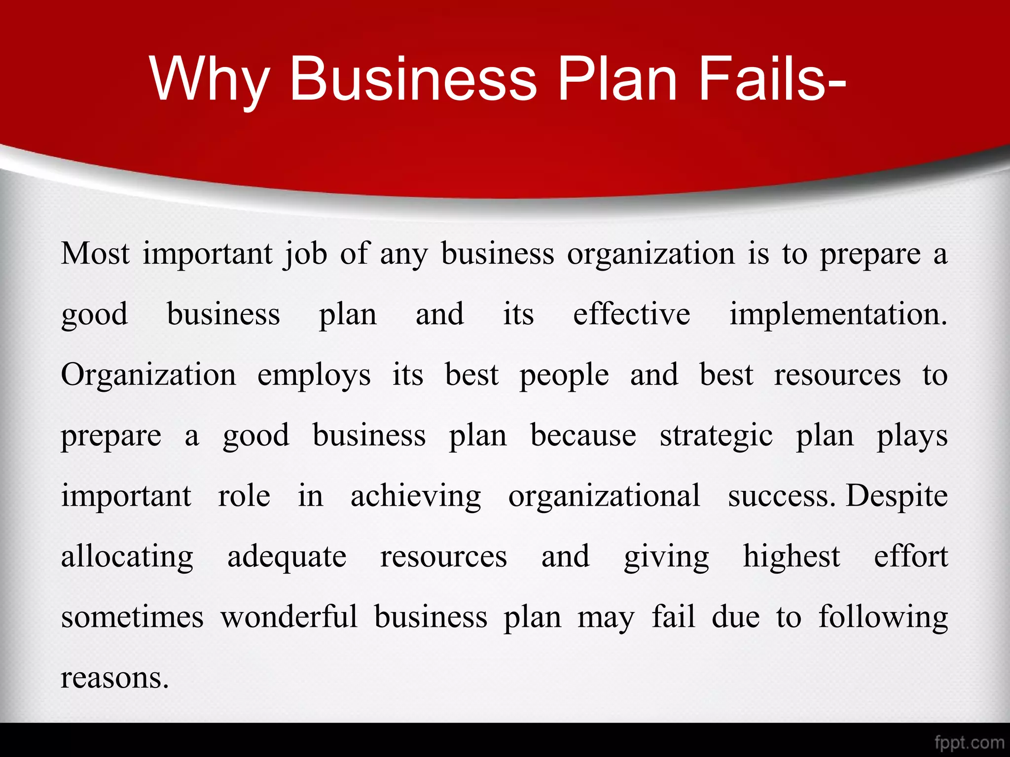 Why business plan fail | PPT