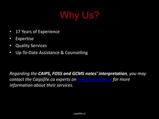 Why caips, foss and gcms notes are | PPTX