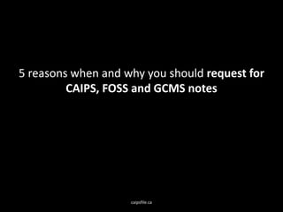 Why caips, foss and gcms notes are | PPTX