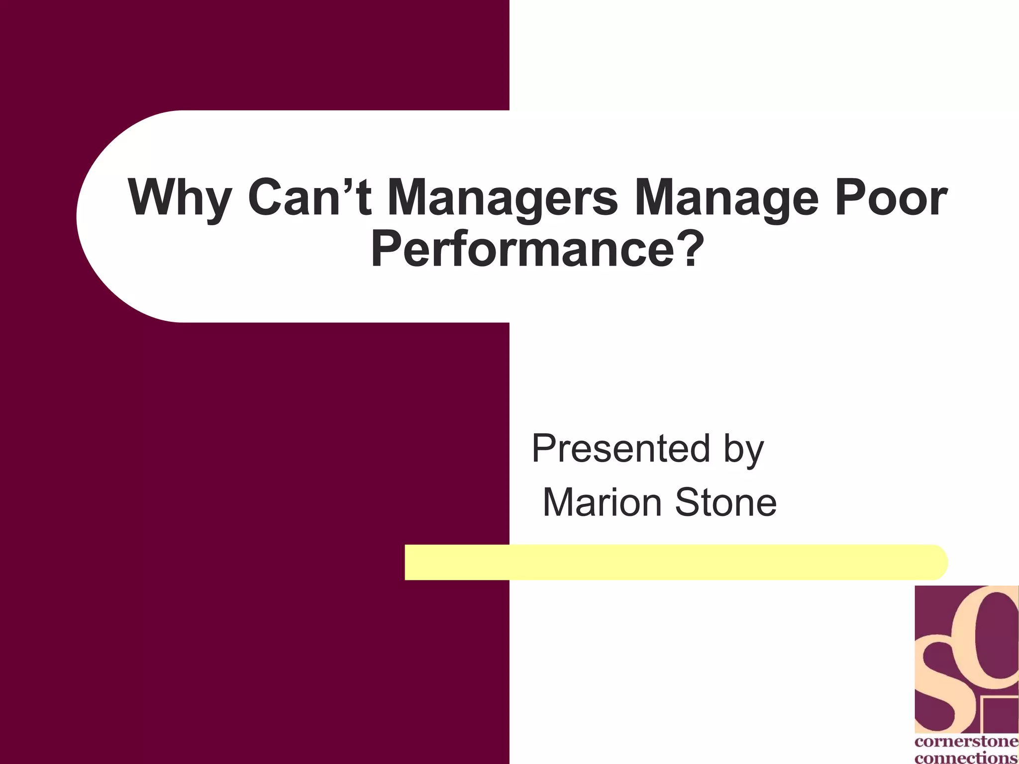 Why Can’T Managers Manage Poor Performance 2 | PPT | Resume Writing and ...