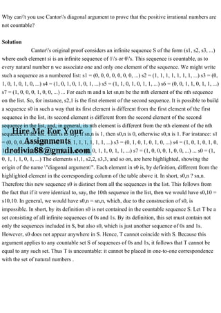 Why cant you use Cantors diagonal argument to prove that the pos.pdf | Science