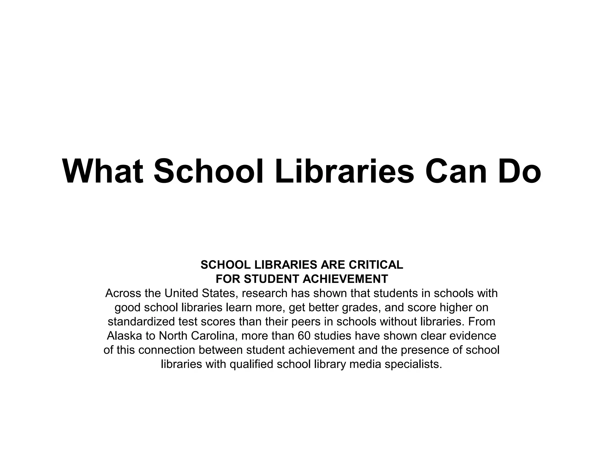 Why care about school libraries | PPT