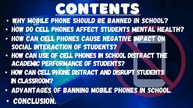 why cell phones should be banned in schools.pptx | Technology Industry ...