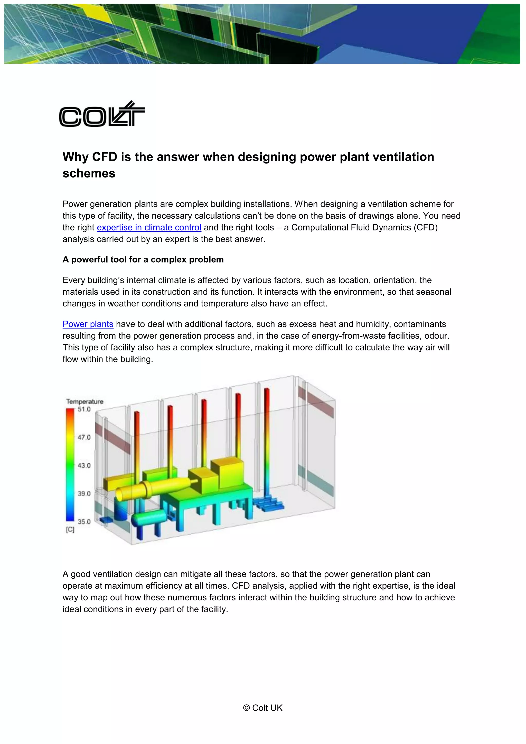 Why CFD is the answer when designing power plant ventilation schemes | PDF