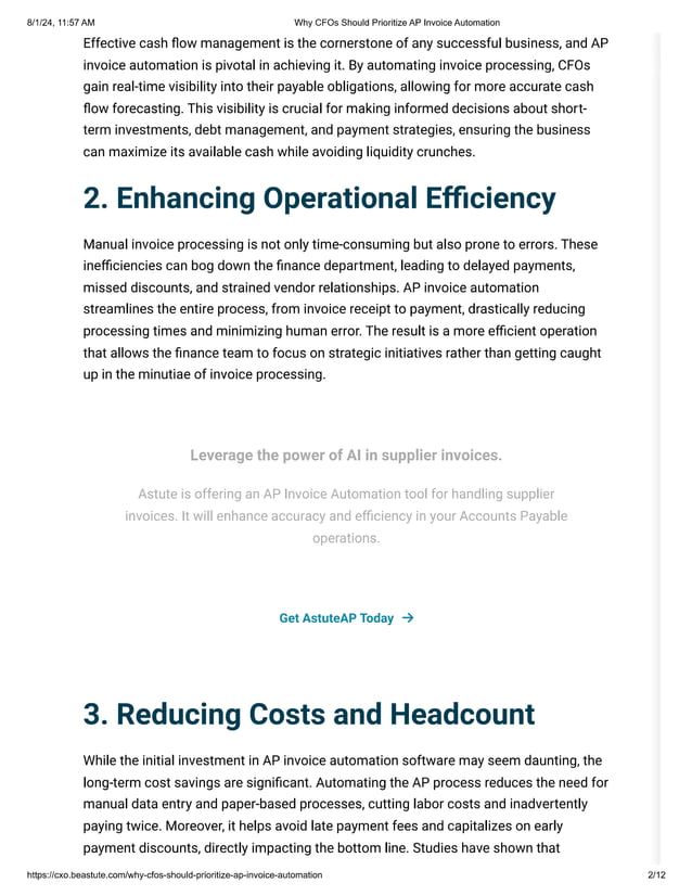 Why CFOs Should Prioritize AP Invoice Automation | PDF