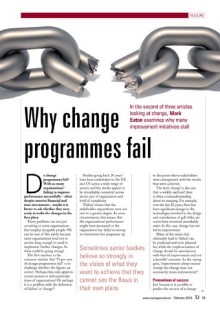 Why Change Programmes Fail | PDF