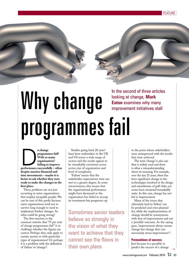 Why Change Programmes Fail | PDF