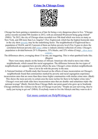 Why Chicago Essay | PDF