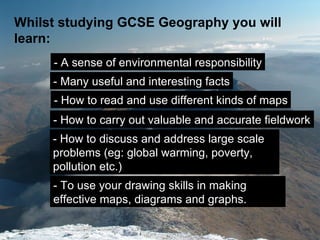 Why Choose Gcse Geography | PPT