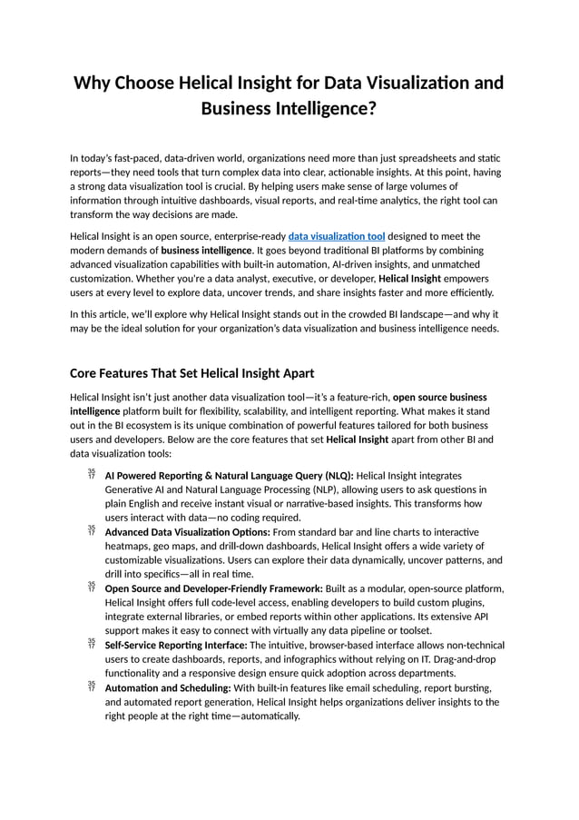 Why Choose Helical Insight for Data Visualization and Business ...