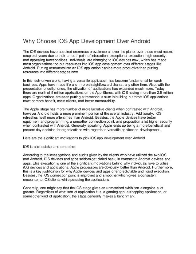 Why Choose Ios App Development Over Androiddocx