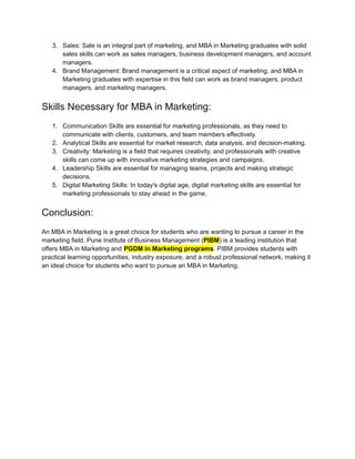 Why choose MBA in Marketing? | PDF