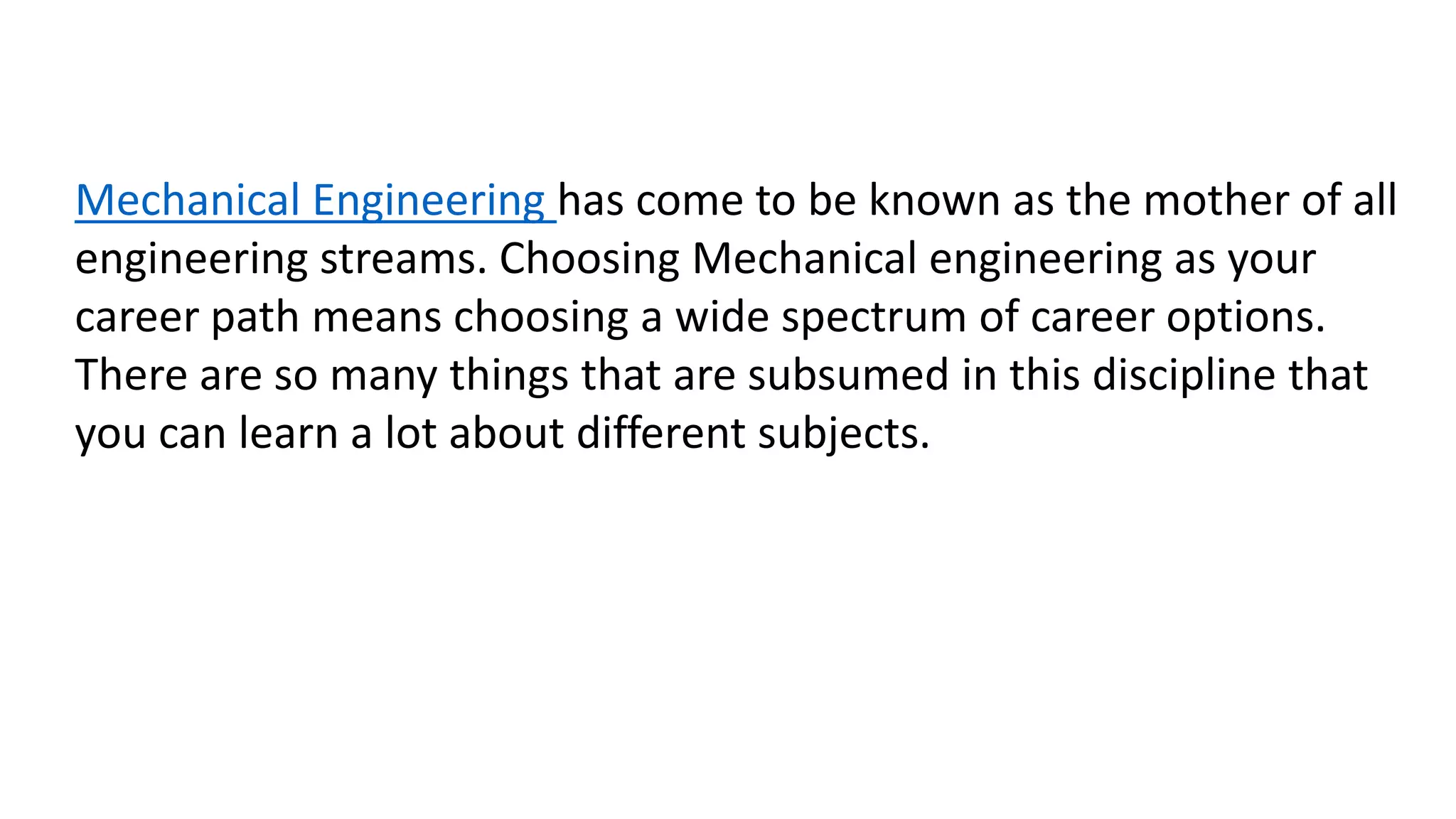Why Choose Mechanical Engineering As Your Career Path ? | PPTX