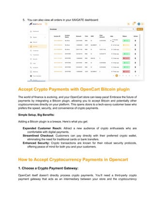 Why Choose XAIGATE’s OpenCart Crypto Payment Gateway | PDF