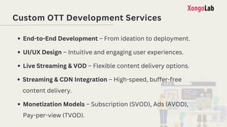 Why Choose XongoLab for OTT Platform Development | PDF