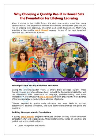 Why Choosing a Quality Pre-K in Howell Sets the Foundation for Lifelong ...