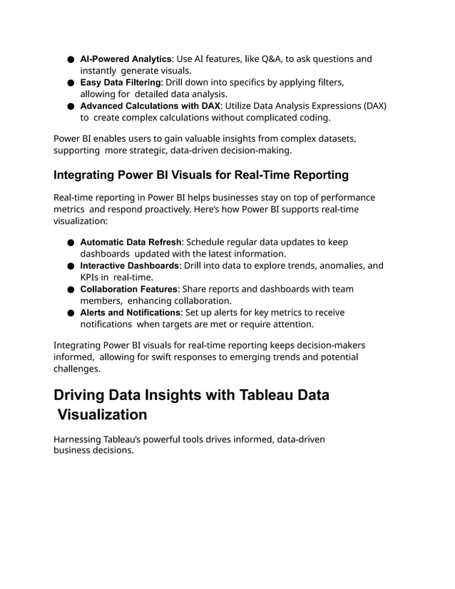 Cloud Data Visualization: Driving Strategic Business Decisions | PDF