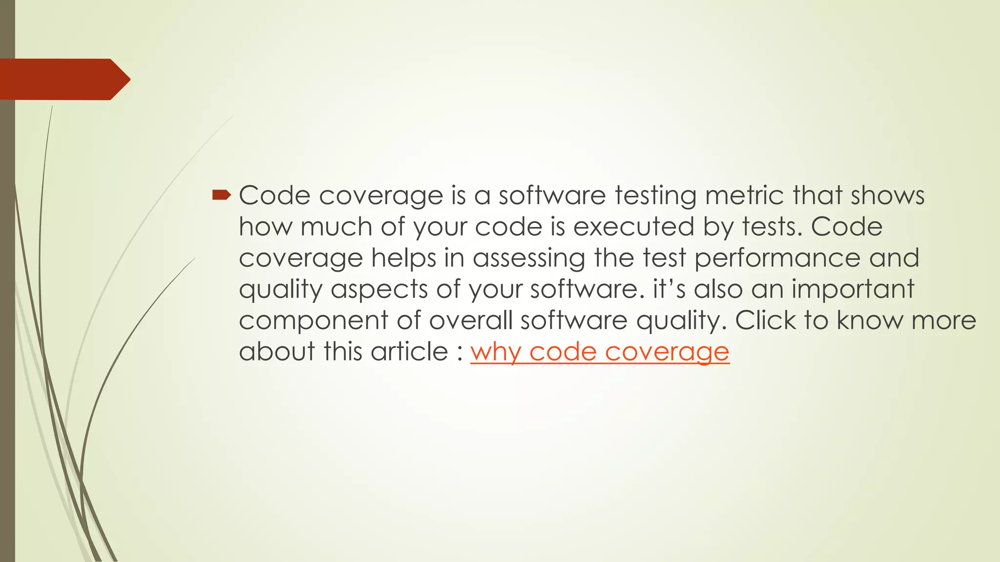 Why code coverage | PDF