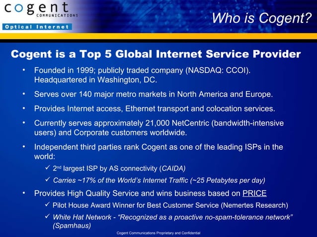 Cogent Communications | PPT