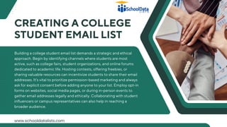 Why College Student Email Lists Are Essential for Digital Campaigns | PDF