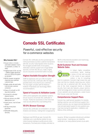 Why Comodo SSL Certificates for your Website? | PDF
