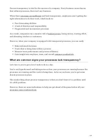 Why Companies Suffer from a Lack of Process Transparency (and How to ...