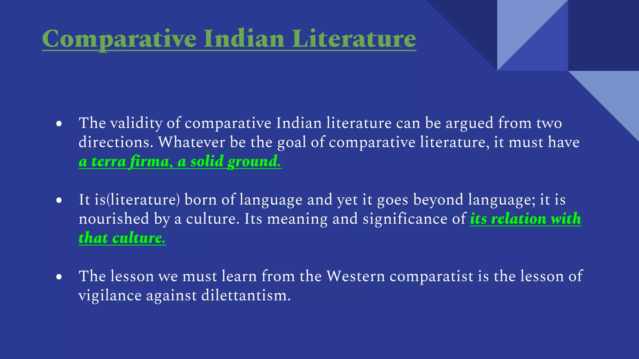 Why Comparative Indian Literature ? | PPT