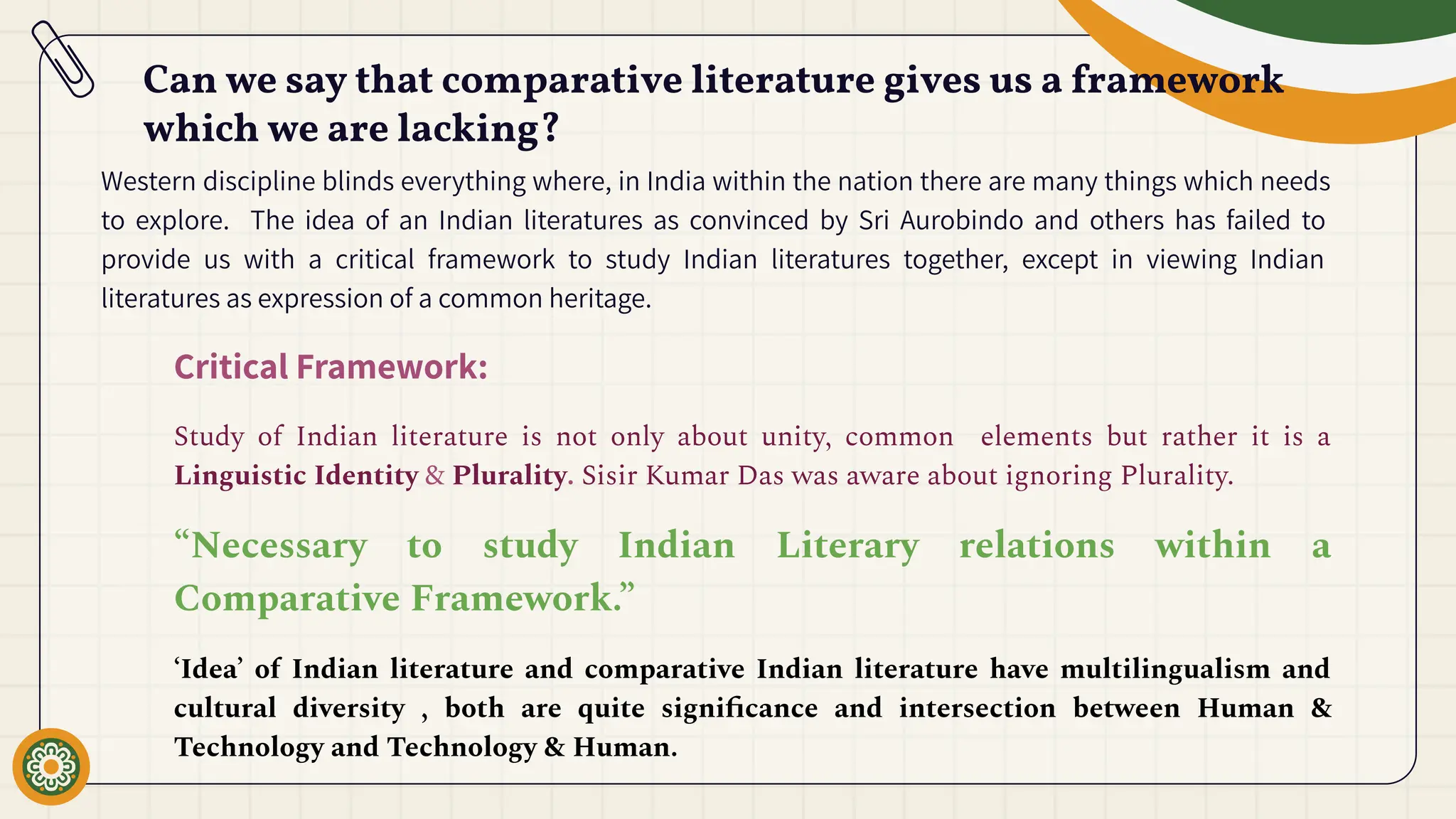 Why Comparative Indian Literature? by Sisir Kumar Das | PDF