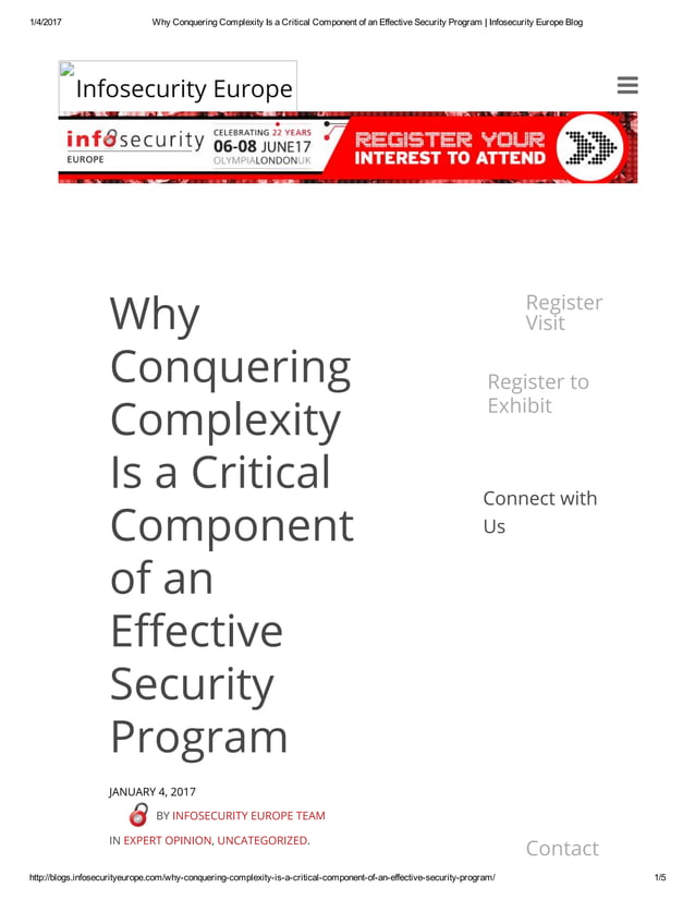 Why conquering complexity is a critical component of an effective ...