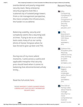 Why conquering complexity is a critical component of an effective security program infosecurity ...