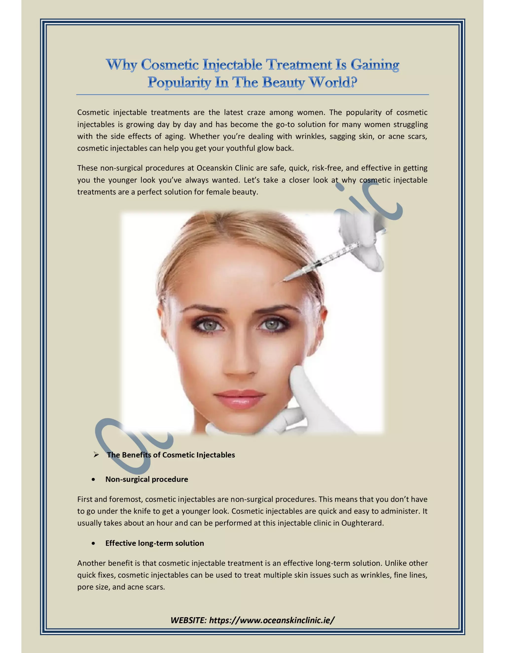 Cosmetic Injectable Treatment Clinic In Oughterard | PDF