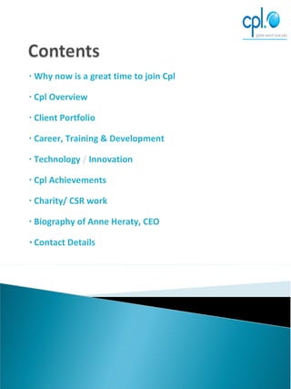 CPL - Work for the Best | PPT | Business | Business and Finance