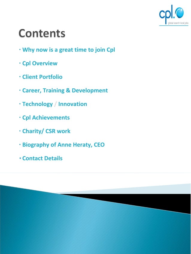 CPL - Work for the Best | PPT | Business | Business and Finance