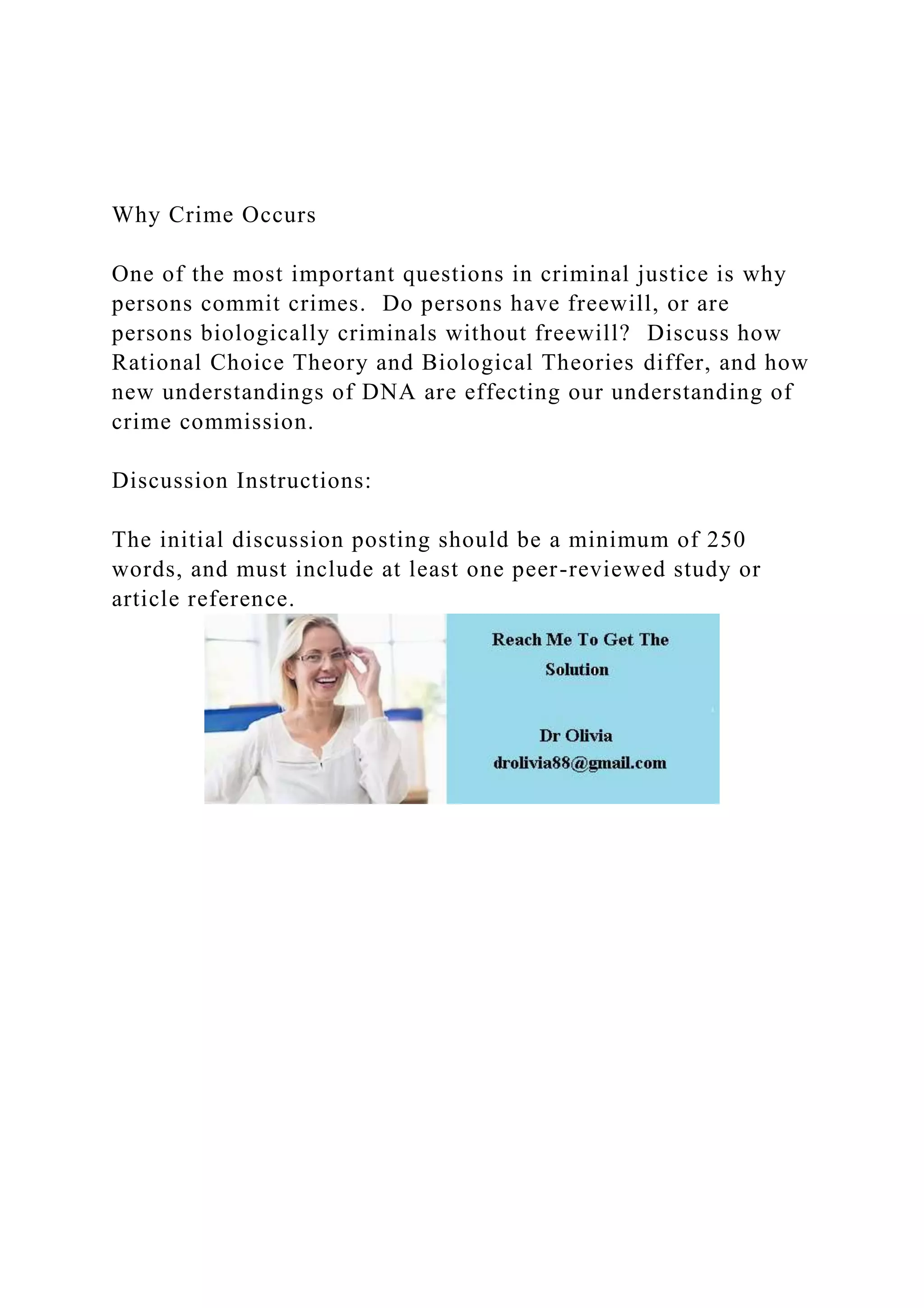 Why Crime OccursOne of the most important questions in crimi.docx